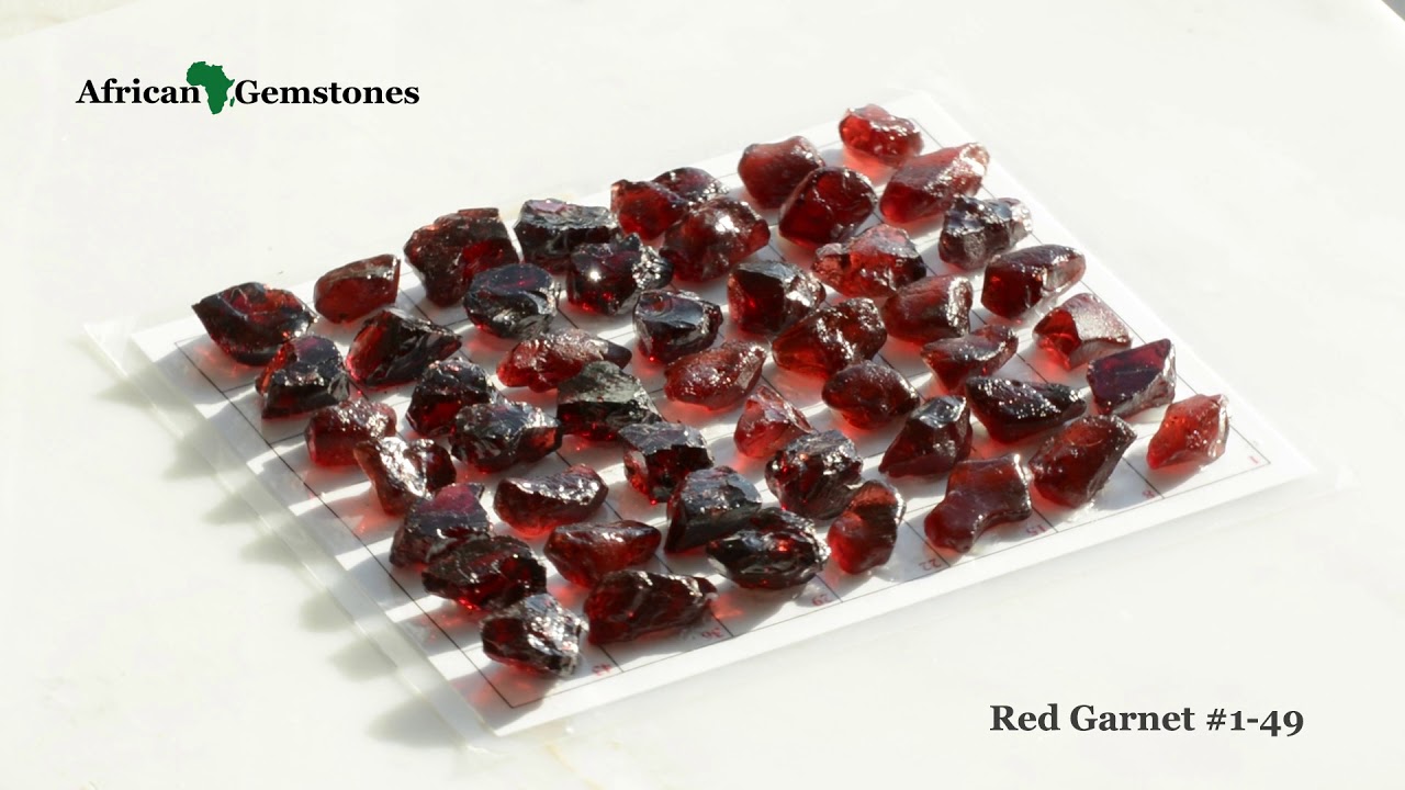 Red Garnet Rough Plate #s 1-49 - YouTube