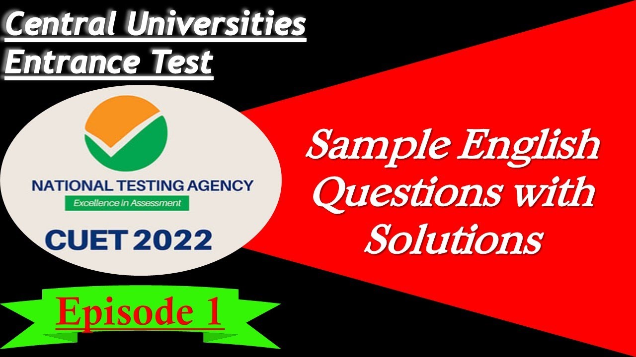 CUET/CUCET |Sample English Questions with Solutions |Central ...