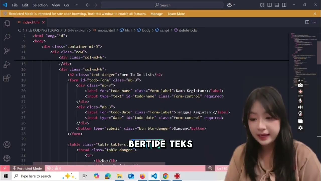 Project UTS - Aplikasi To Do List | Pemrograman Berbasis Web (A18202400139) - YouTube