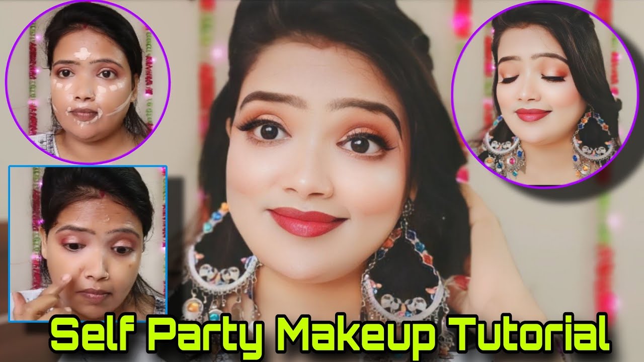 SELF PARTY MAKEUP FOR BEGINNERS PARTY MAKEUP AT HOME - WINTER MAKEUP ...
