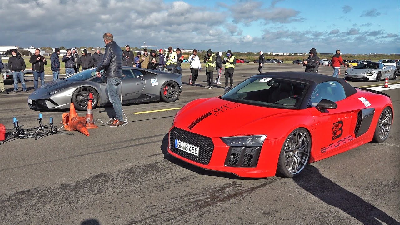 1050HP Audi R8 V10 BiTurbo Revs, Drag Racing, Accelerations! - YouTube