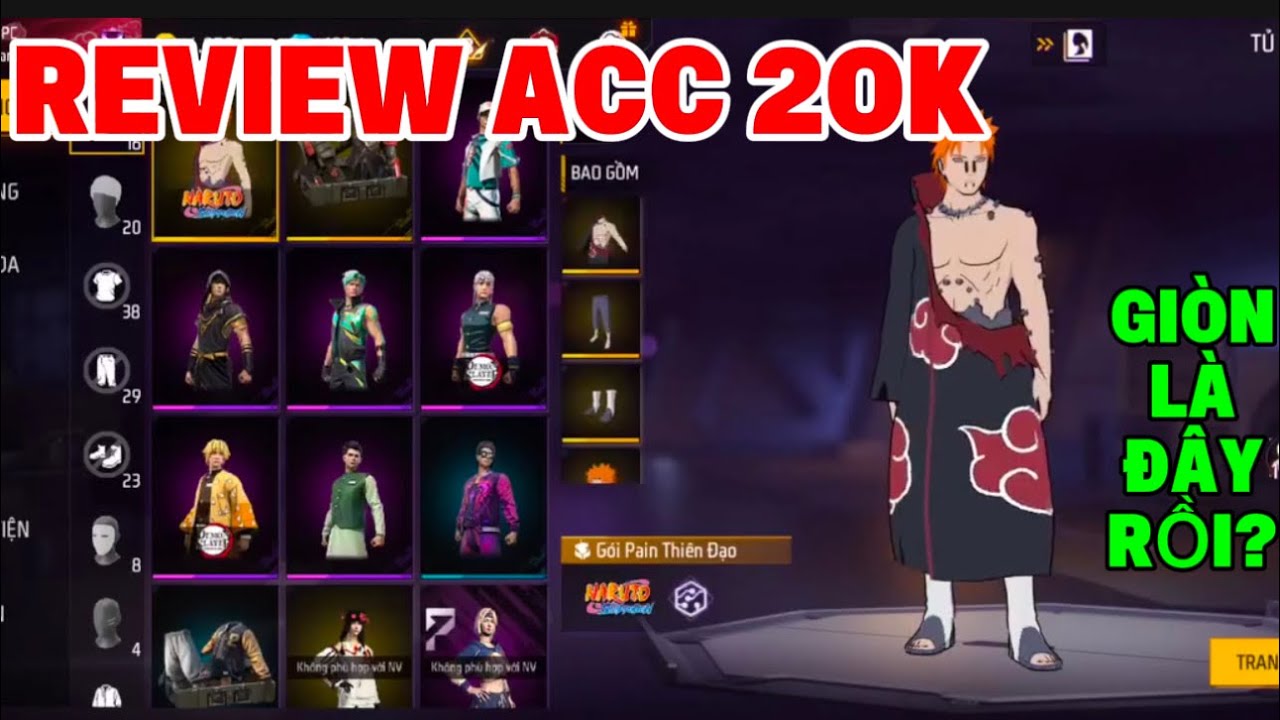 Review Acc 20K Có Nhiều Đồ Nam Và Nữ Đủ Dùng Mới Nhất Free Fire - YouTube