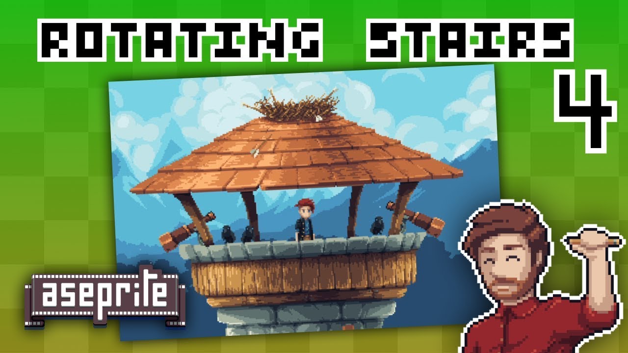Rotating Spiral Staircase In Pixel Art! [Part 4] - YouTube