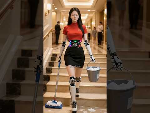 dişi insansı robot lüks bir otel hizmetçisi oluyor #fütüristik #robot #yapayzeka