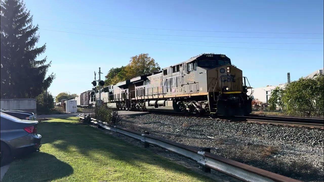 CSX 7283 (CM44AC w/K5LA Horn) Leading M326 & 87 cars on 10/18/24 - YouTube