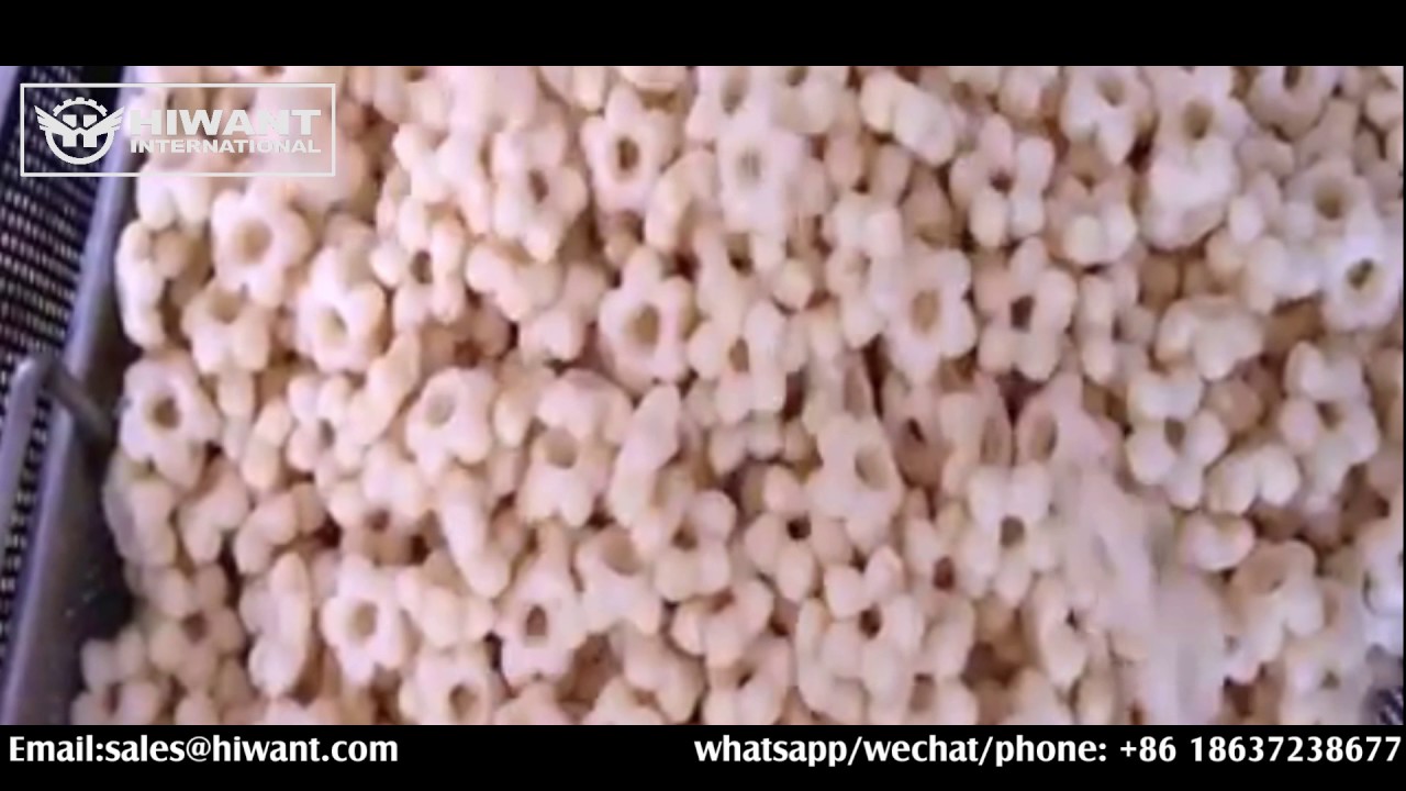 Sugar Coating Puffed Crisp Flower Cereal Snack Extruder Production Line ...