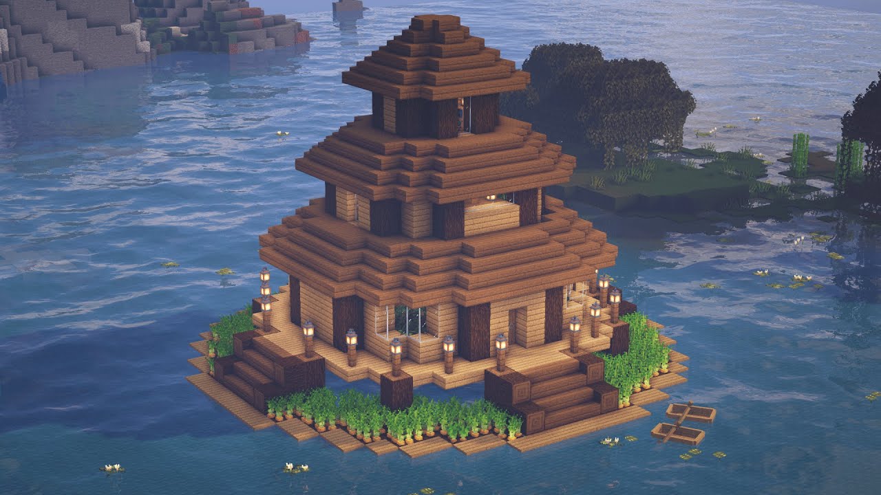 Minecraft: How to Build a Lake Survival Base - YouTube