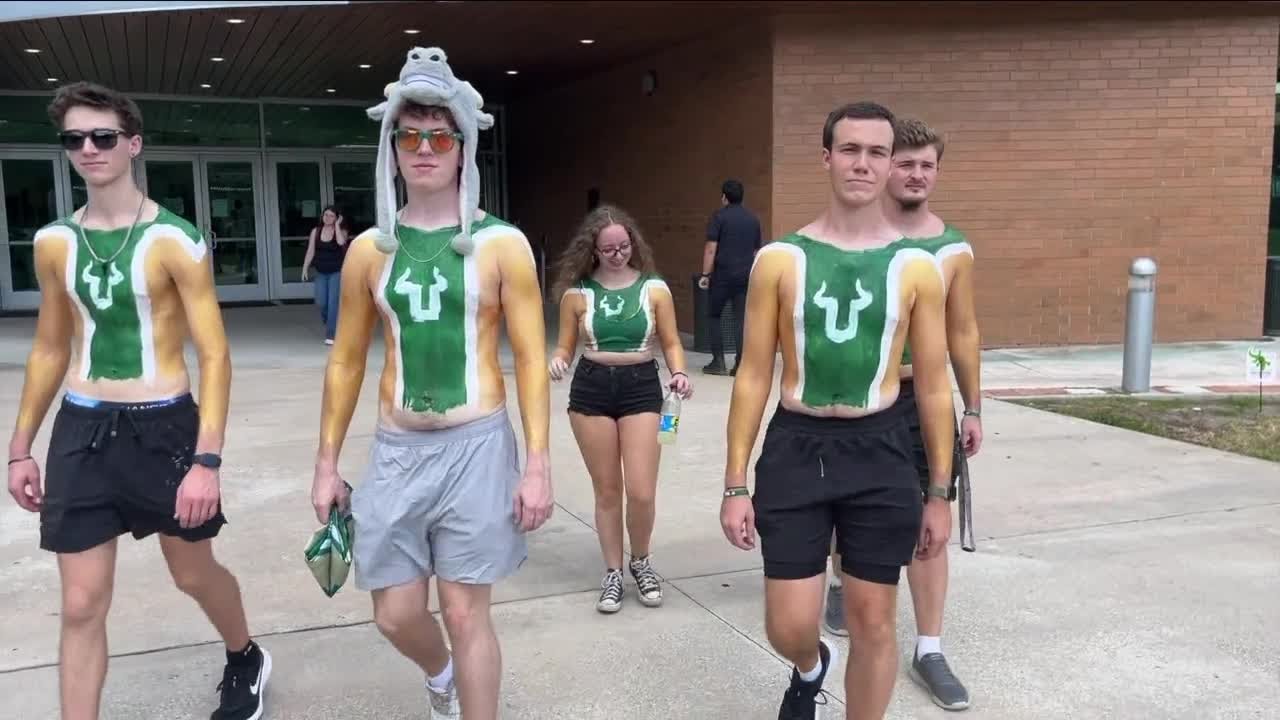 'Beef Studs and Babes' bring passion to USF student section at games - YouTube