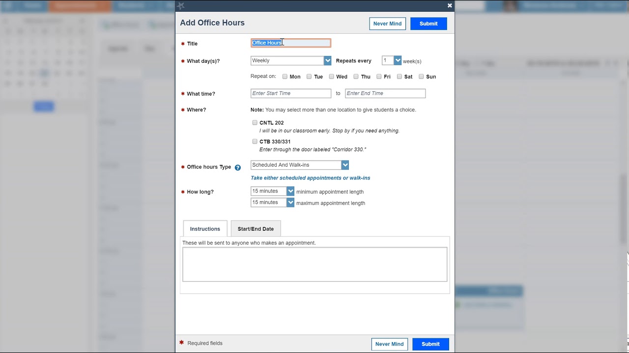 Setting Up Your Calendar and Office Hours - YouTube