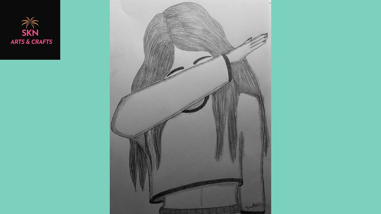How to Draw the girl hiding her face pencil sketch for beginners / Girl ...