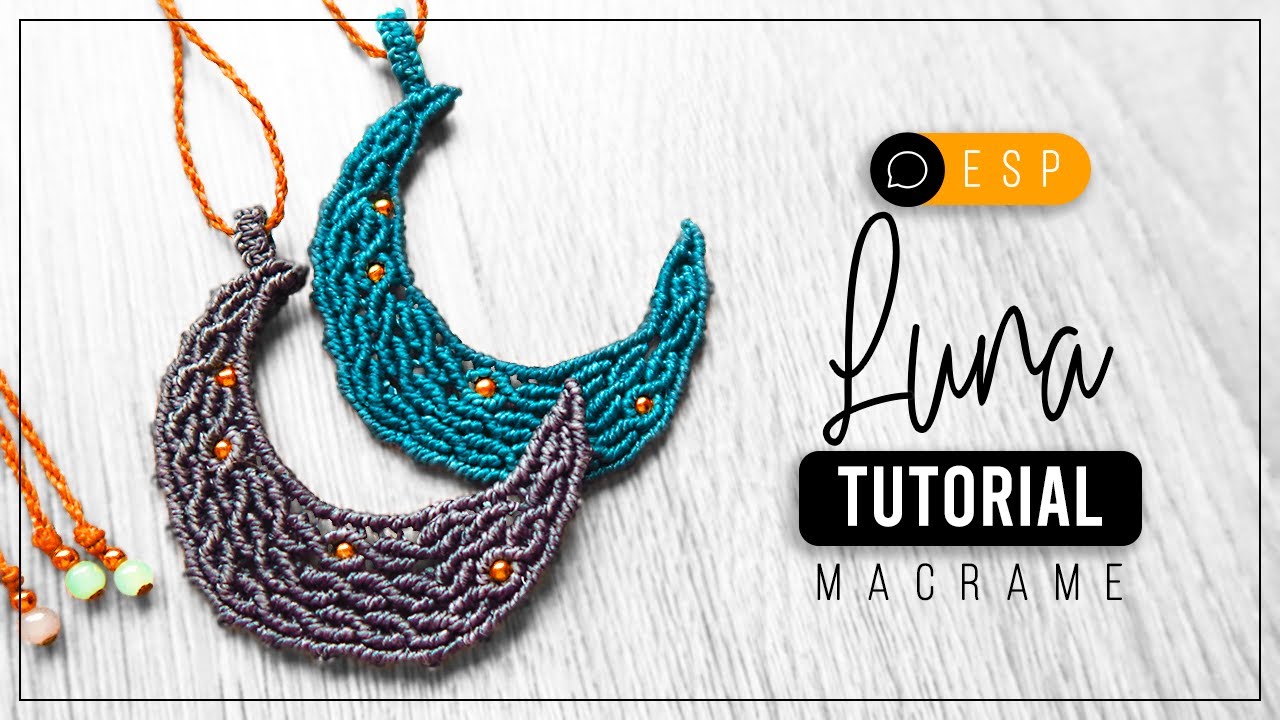 Luna macrame » 🌓 tutorial | como hacer collar luna de hilo | diy Macrame moon #215 - YouTube