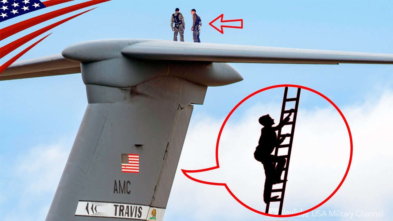 There's a "Ladder" Inside the C-5 & C-17's Tail to Climb to the Top for ...