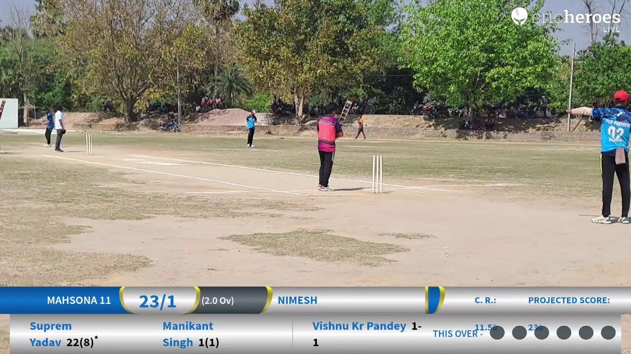 NIMESH vs MahSona 11 Live Cricket Match | Swargiya Vipul Singh Cricket ...