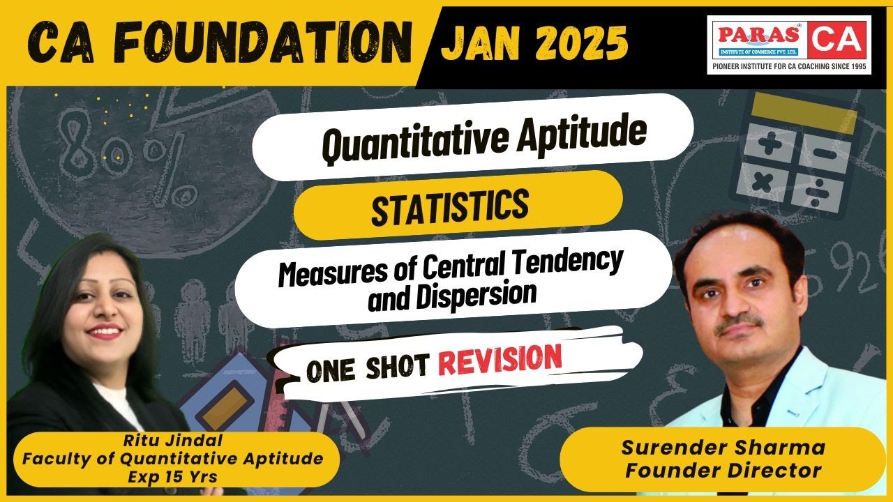 Measures of Central Tendency and Dispersion I Statistics I Ritu Jindal I One shot Revision - YouTube