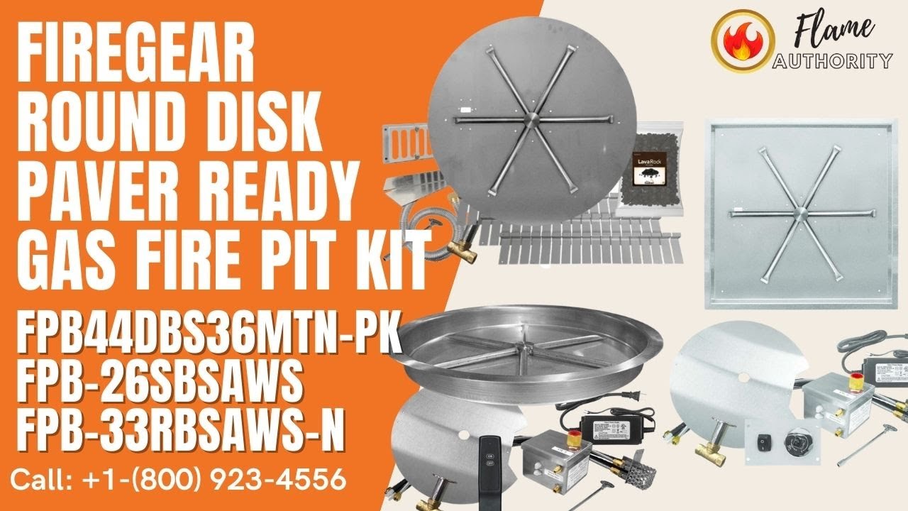 Firegear Round Disk Paver Ready Gas Fire Pit Kit FPB44DBS36MTN-PK FPB ...