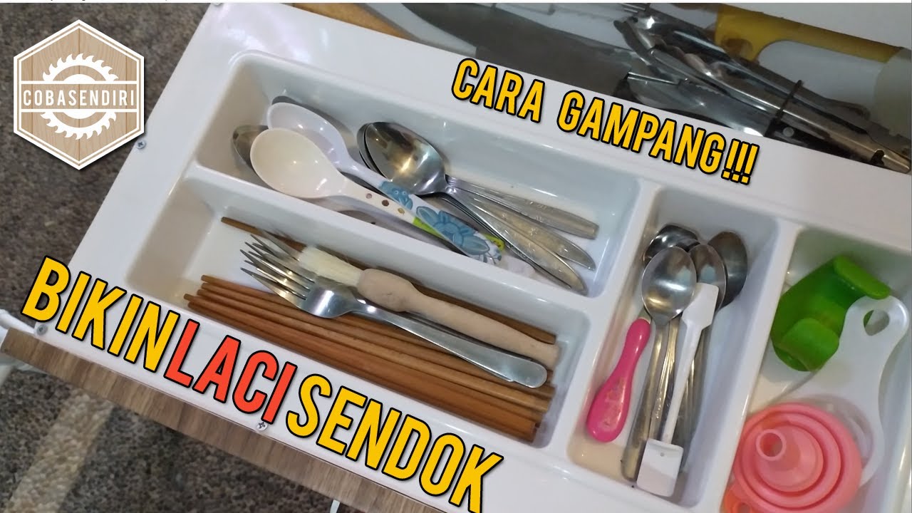 Cara Bikin Tempat Sendok Pada Lemari Kitchen Set - YouTube