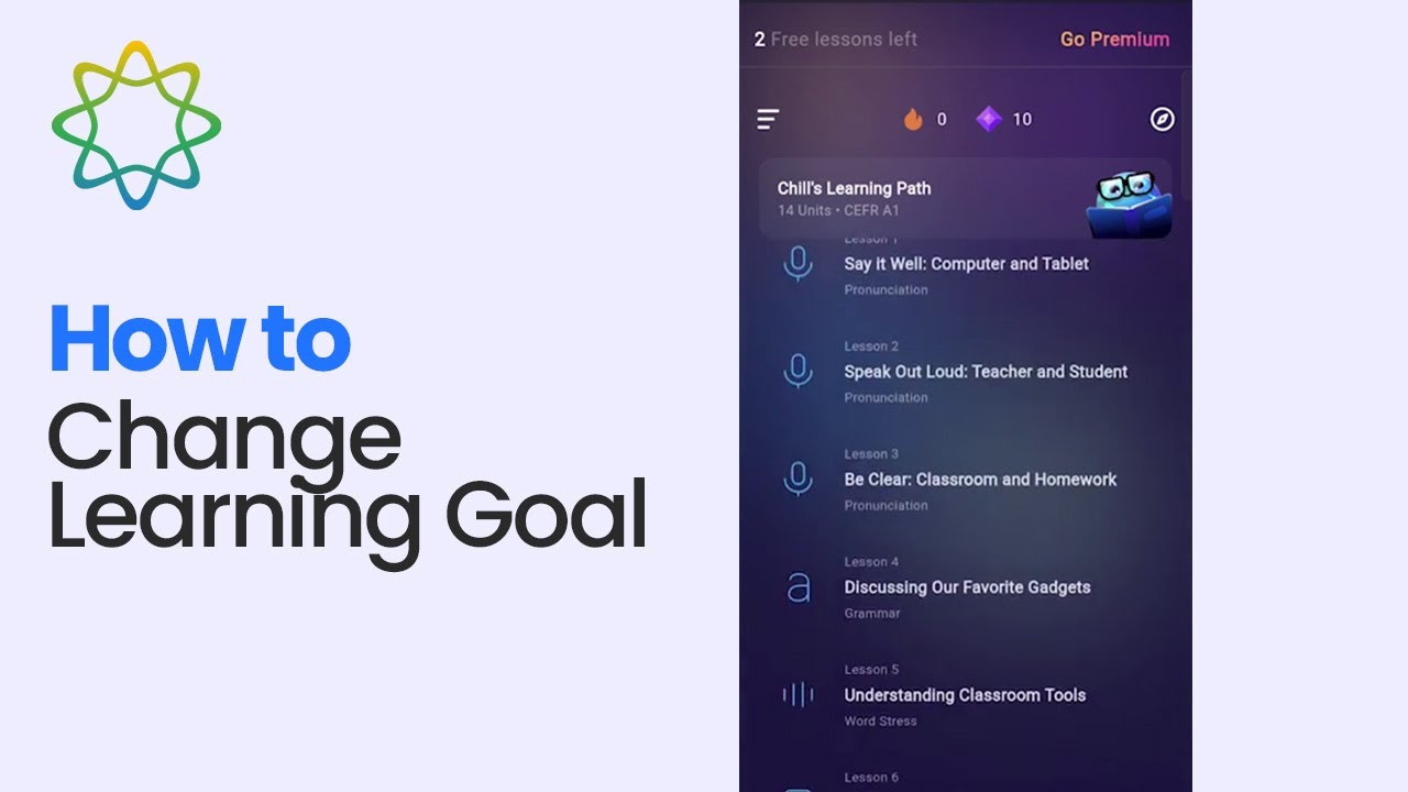 How to Change Learning Goal on Elsa Speak - YouTube