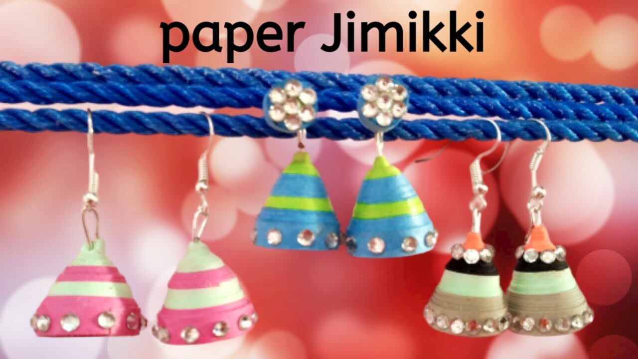 Paper jimikki kammal making /craft tamil - YouTube