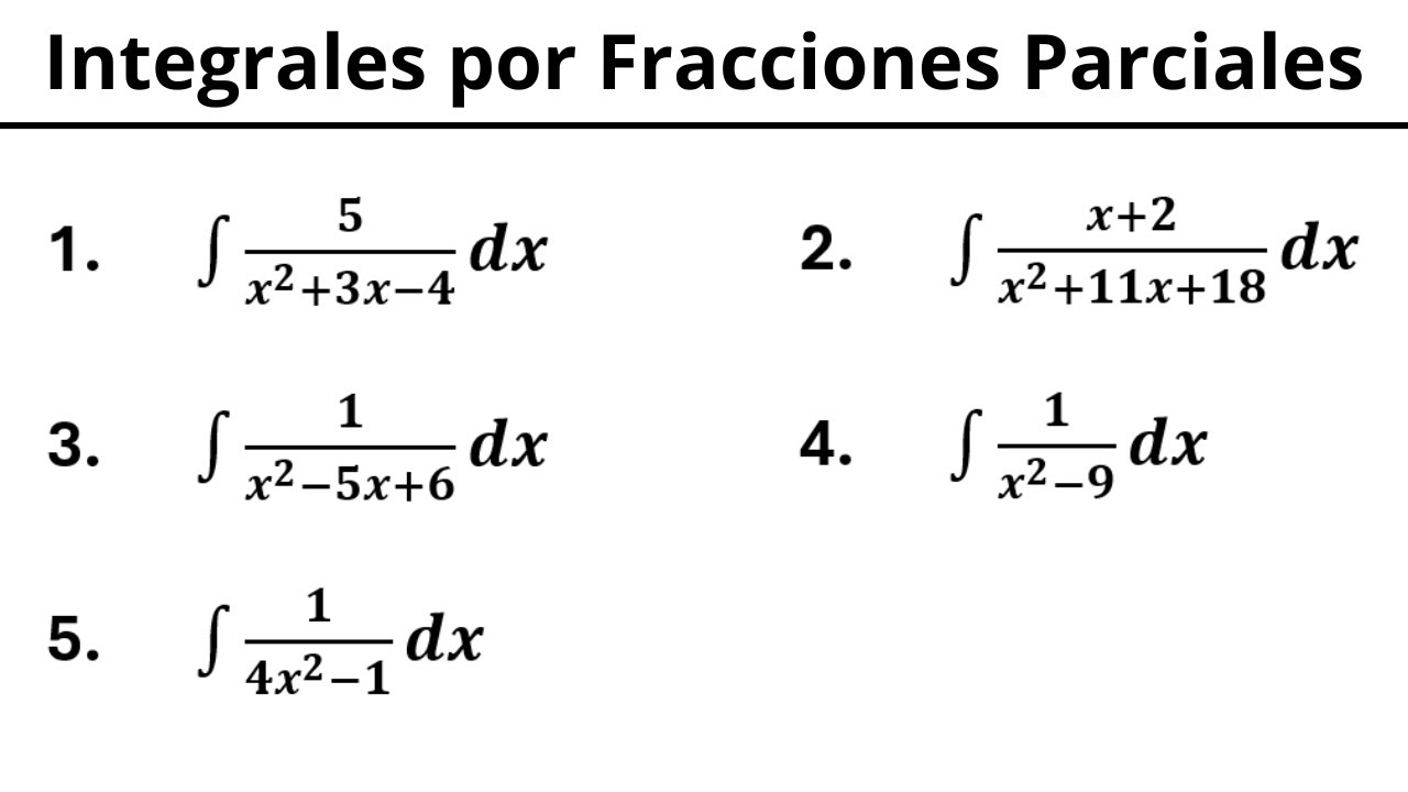 Integrales por Fracciones Parciales | Ejercicios Resueltos Paso a Paso ...