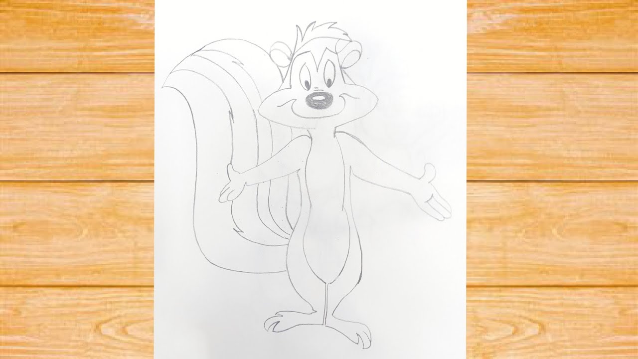 How to draw pepe le pew | pepe le pew drawing for kids | #pepelepew # ...