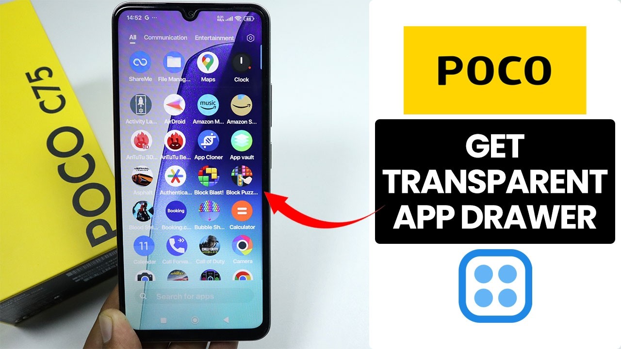 Any Poco Phone: How to Get Transparent App Drawer - YouTube