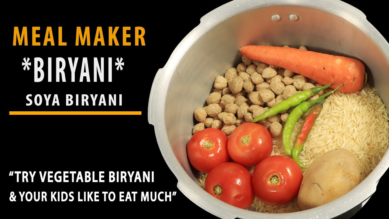Easy Soya Chunk biryani ! Meal Maker Rice Recipe - Soya Chunks Rice ...