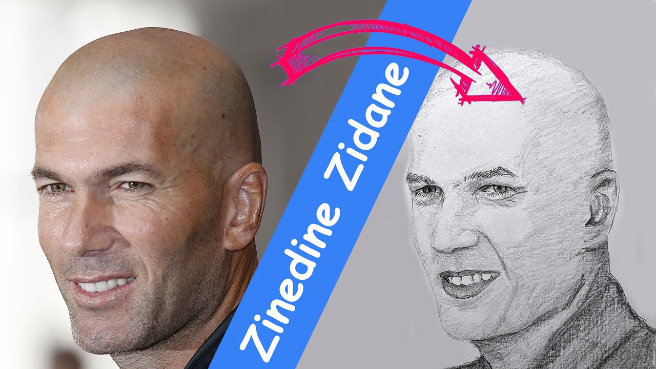 Как нарисовать Зинедина Зидана, портрет карандашом / How to draw ...