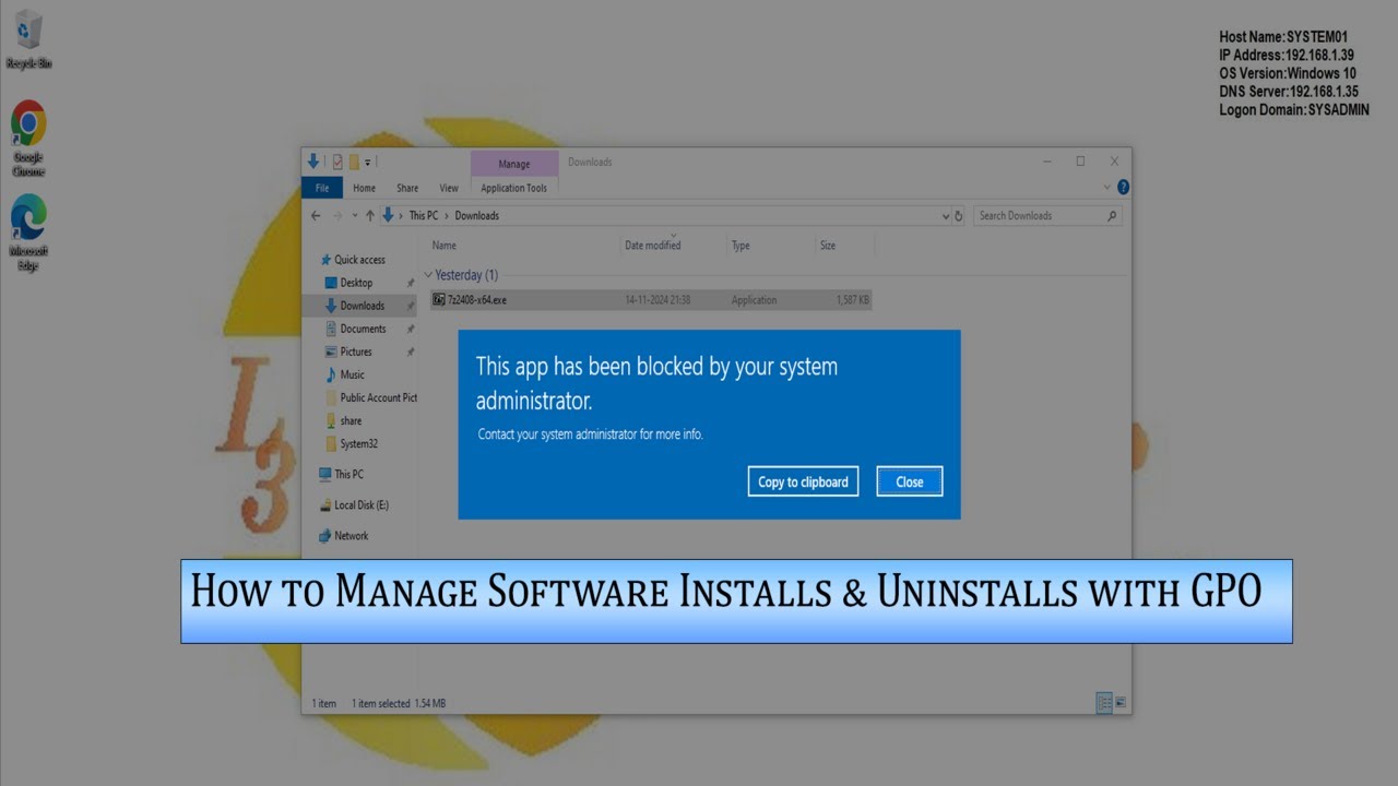 Restrict Software Installation & Uninstallation via Active Directory Group Policy - YouTube