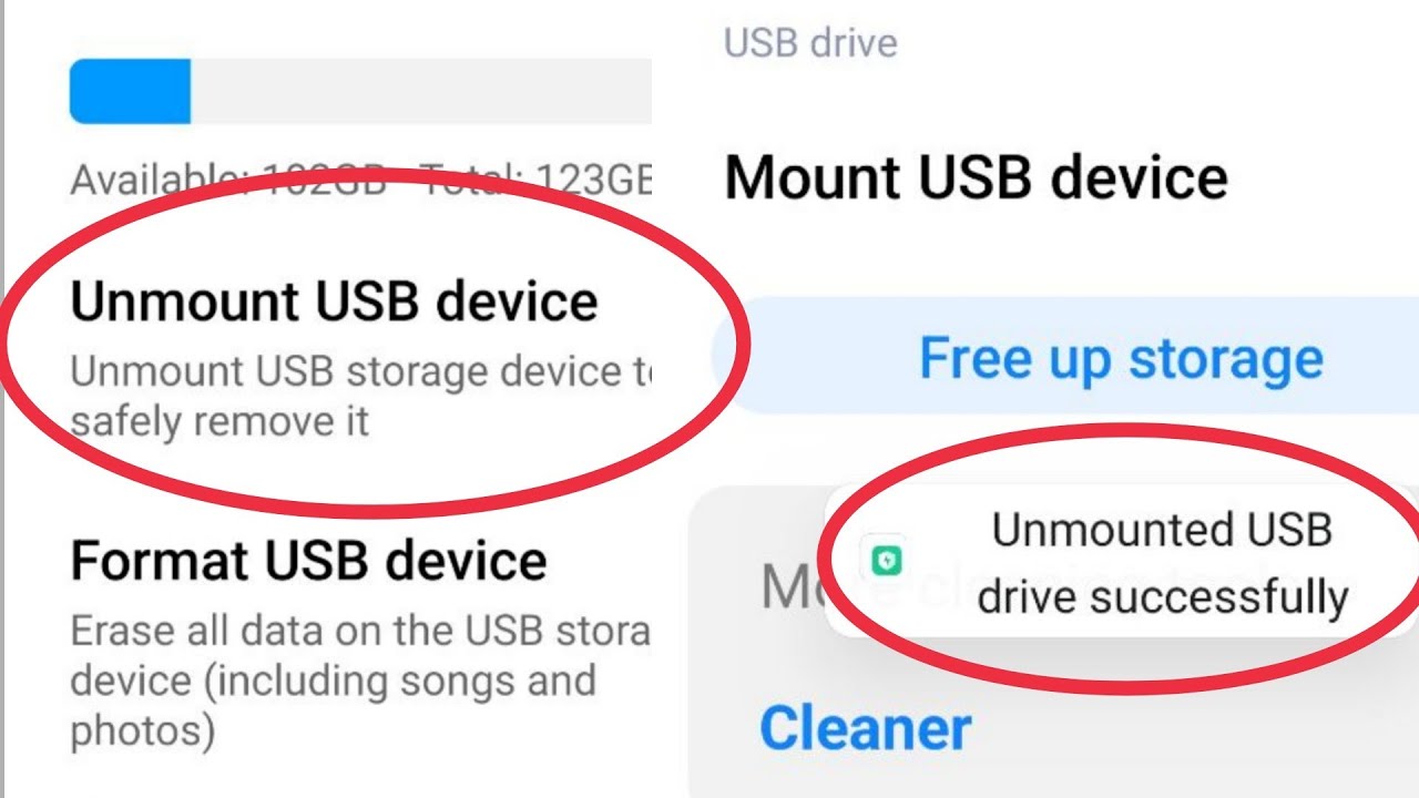 How To Mount & Unmount USB Device Storage in Redmi 7,8,9,10,11 - YouTube