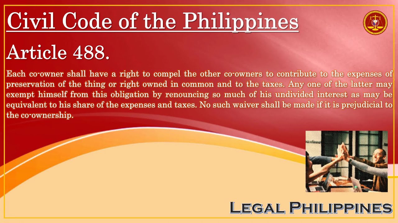 Right To Compel Other Co-Owners To Contribute To Expenses Of ...