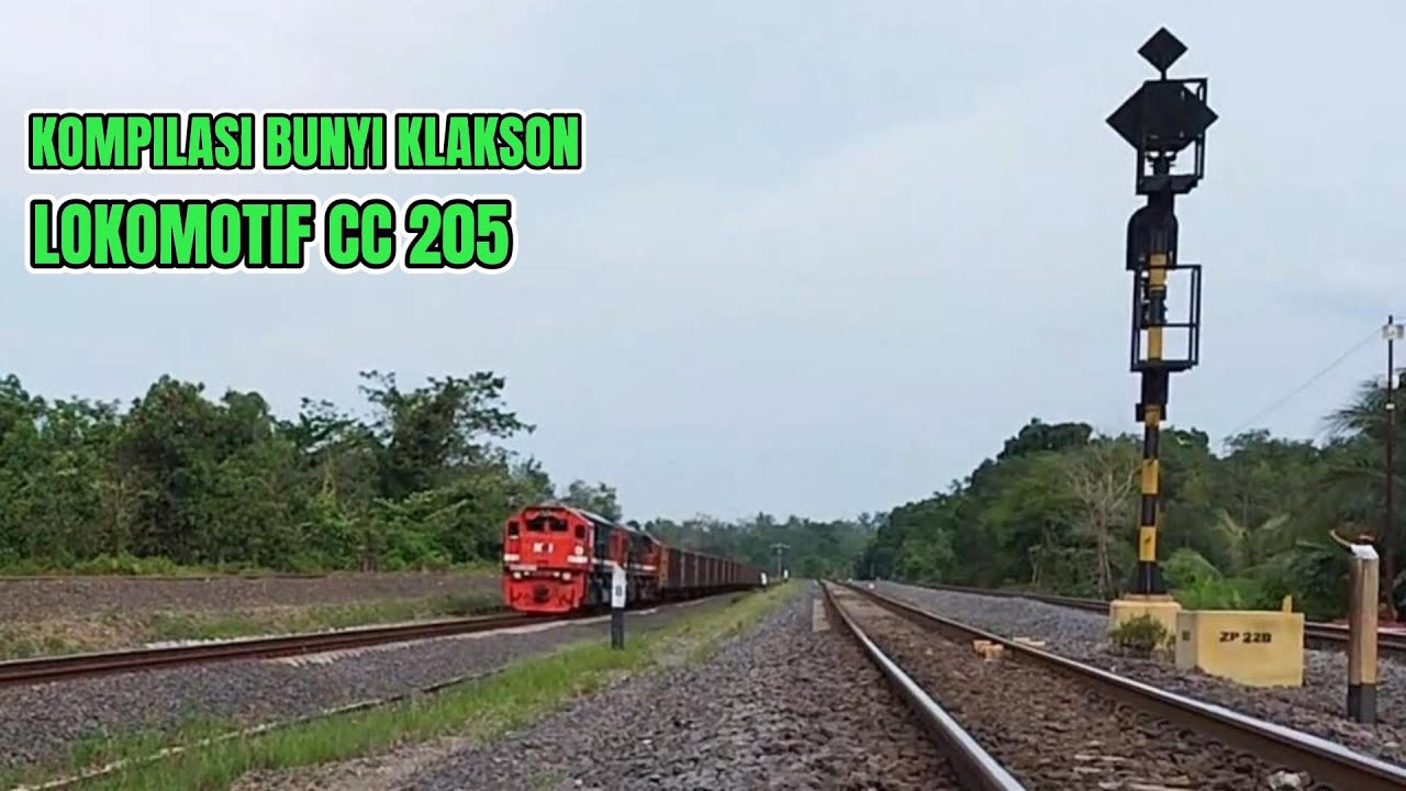 KERETA API BABARANJANG LOKOMOTIF CC 205 MEMBUNYIKAN KLAKSON - YouTube