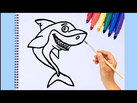 Menggambar dan mewarnai hiu | drawing | Coloring | Shark. - YouTube