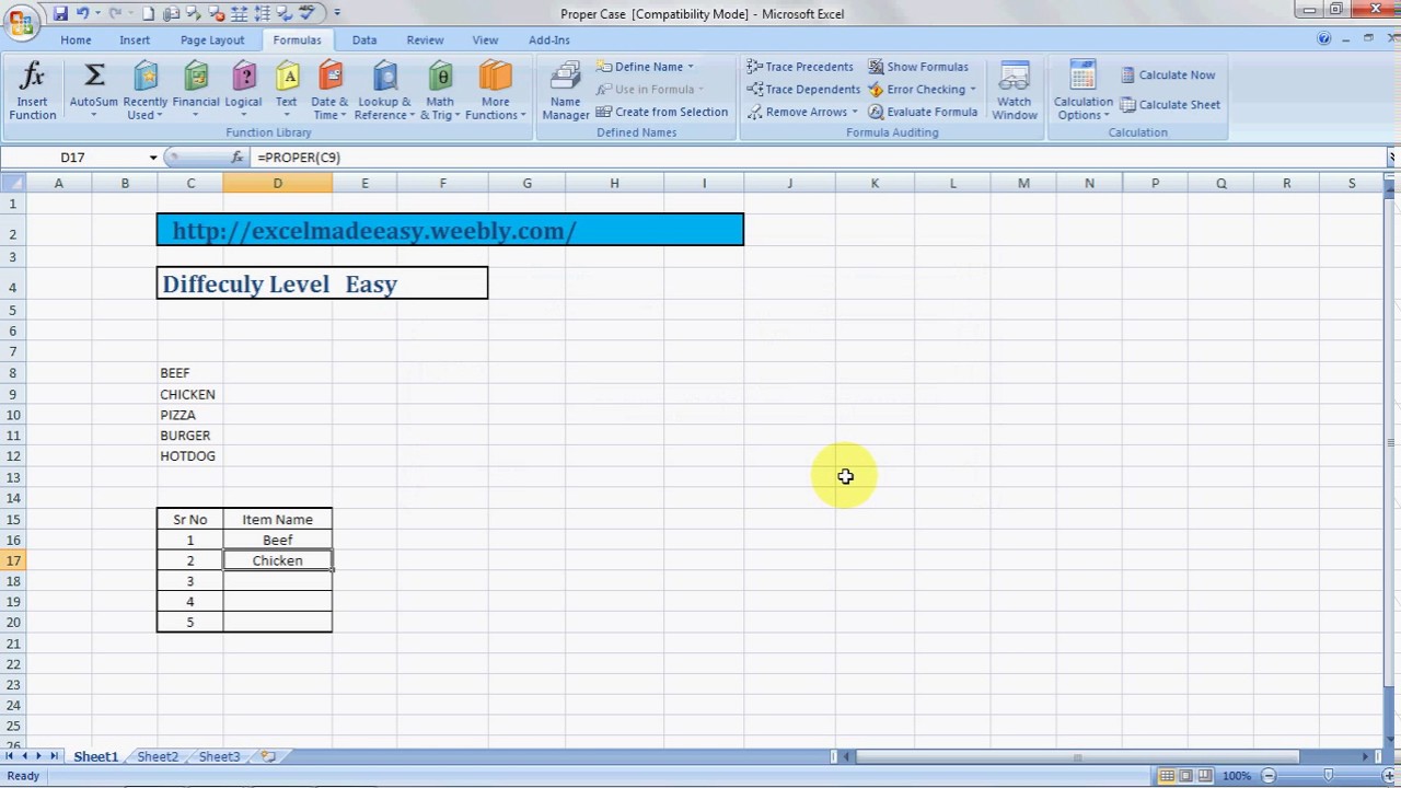 MPC Computer Center MS Excel Proper Case Formula YouTube MPC Computer Center MS Excel Proper Case Formula YouTube