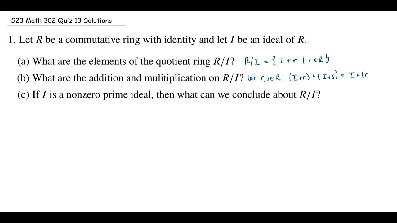 Basics of Quotient Rings - YouTube