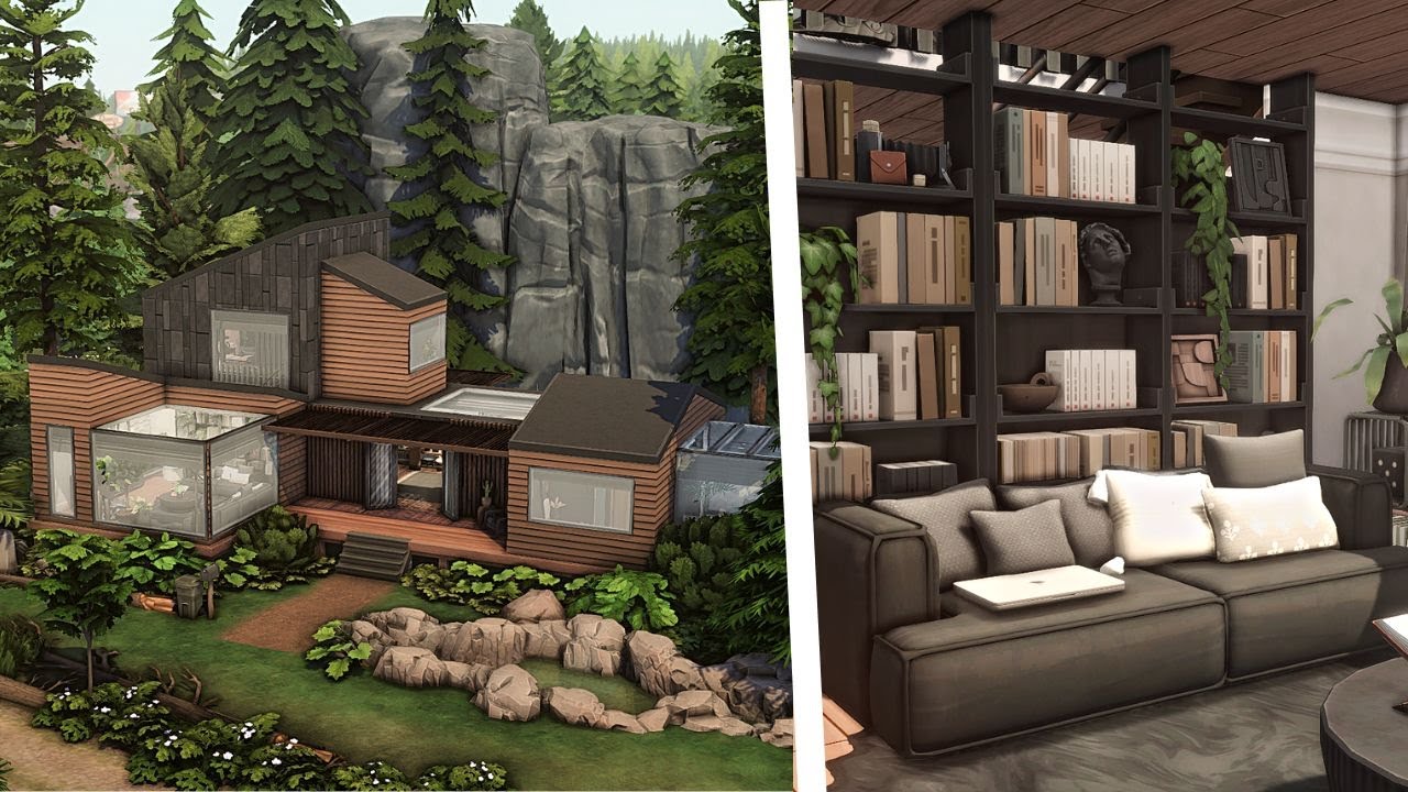 I built a STUDIO for STYLISH interior designer 🌿The Sims 4 Speed Build ...