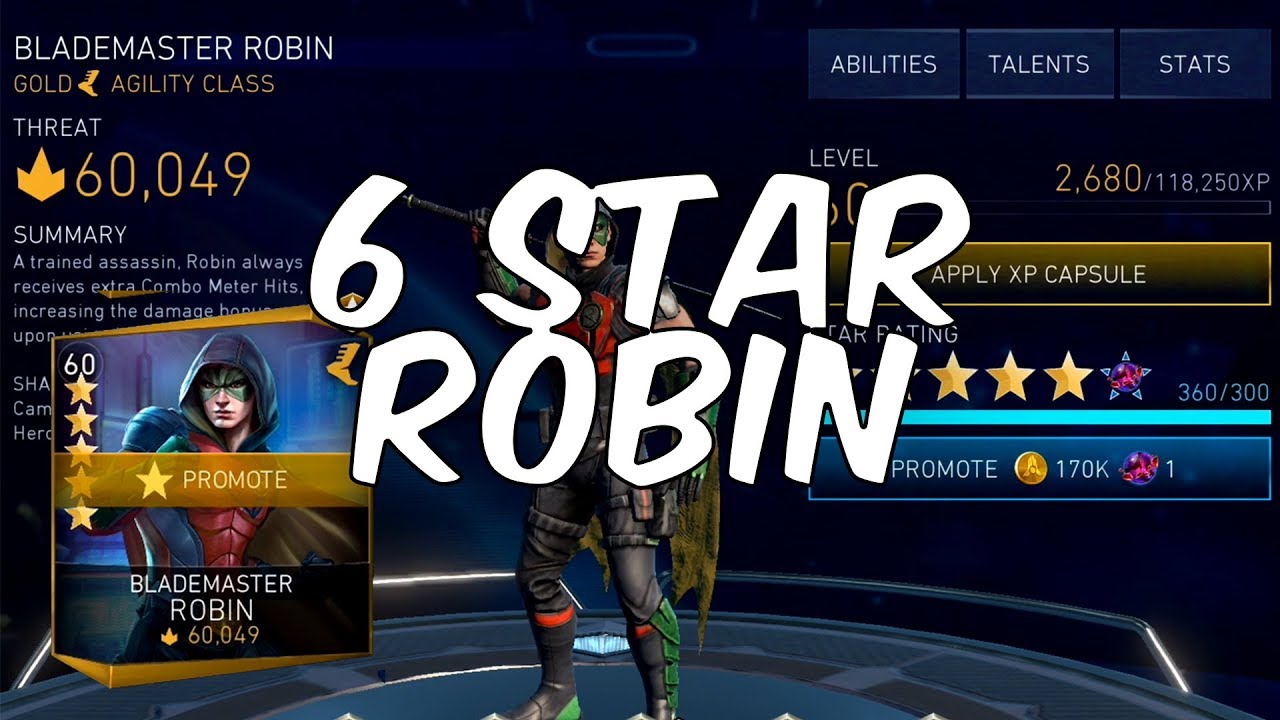 6 STAR ROBIN RANK UP + GEAR UPGRADES! LEVEL 60! - Injustice 2 Mobile ...