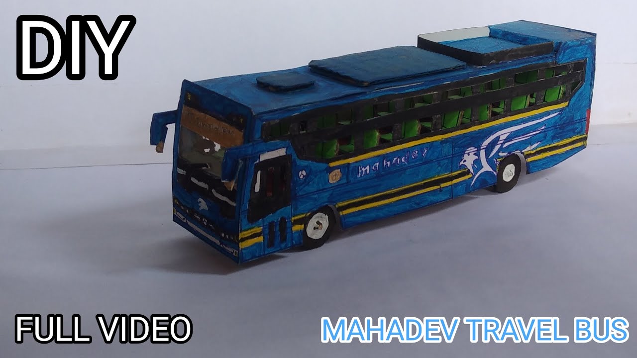 HOW TO MAKE CARDBOARD MAHADEV TRAVEL BUS IN THE AK ARTS 12 - YouTube
