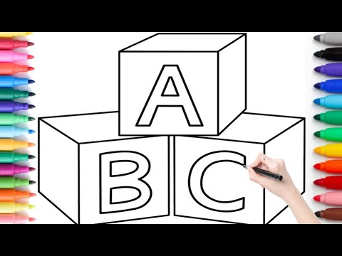 Abc block drawing colour,Abc coloring for kids,abc drawing coloring ...