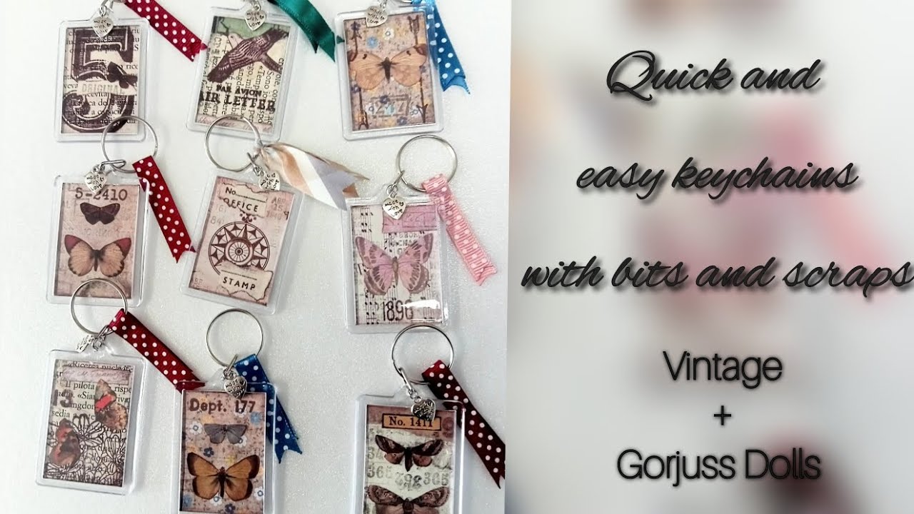 Easy DIY Keychains 🗝️| Only scraps and bits required | Vintage+Gorjuss ...