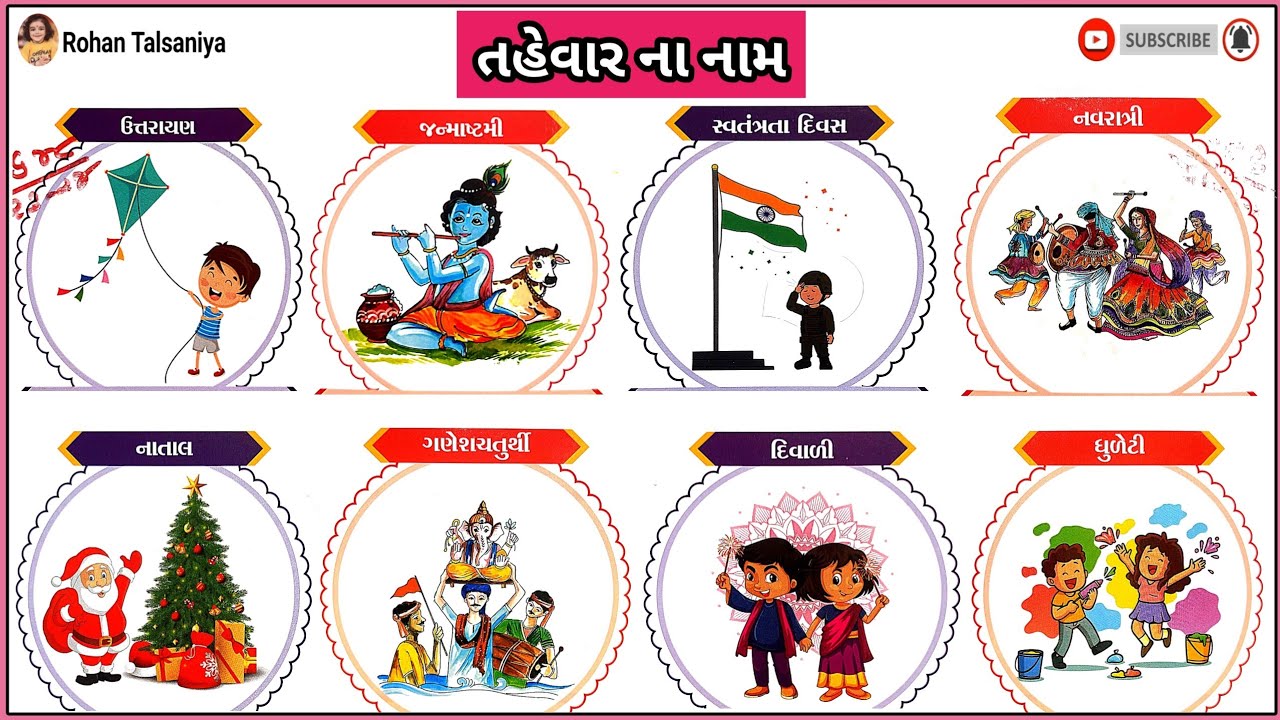 તહેવાર ના નામ | festival name in gujarati | tahevar na naam | festivals ...