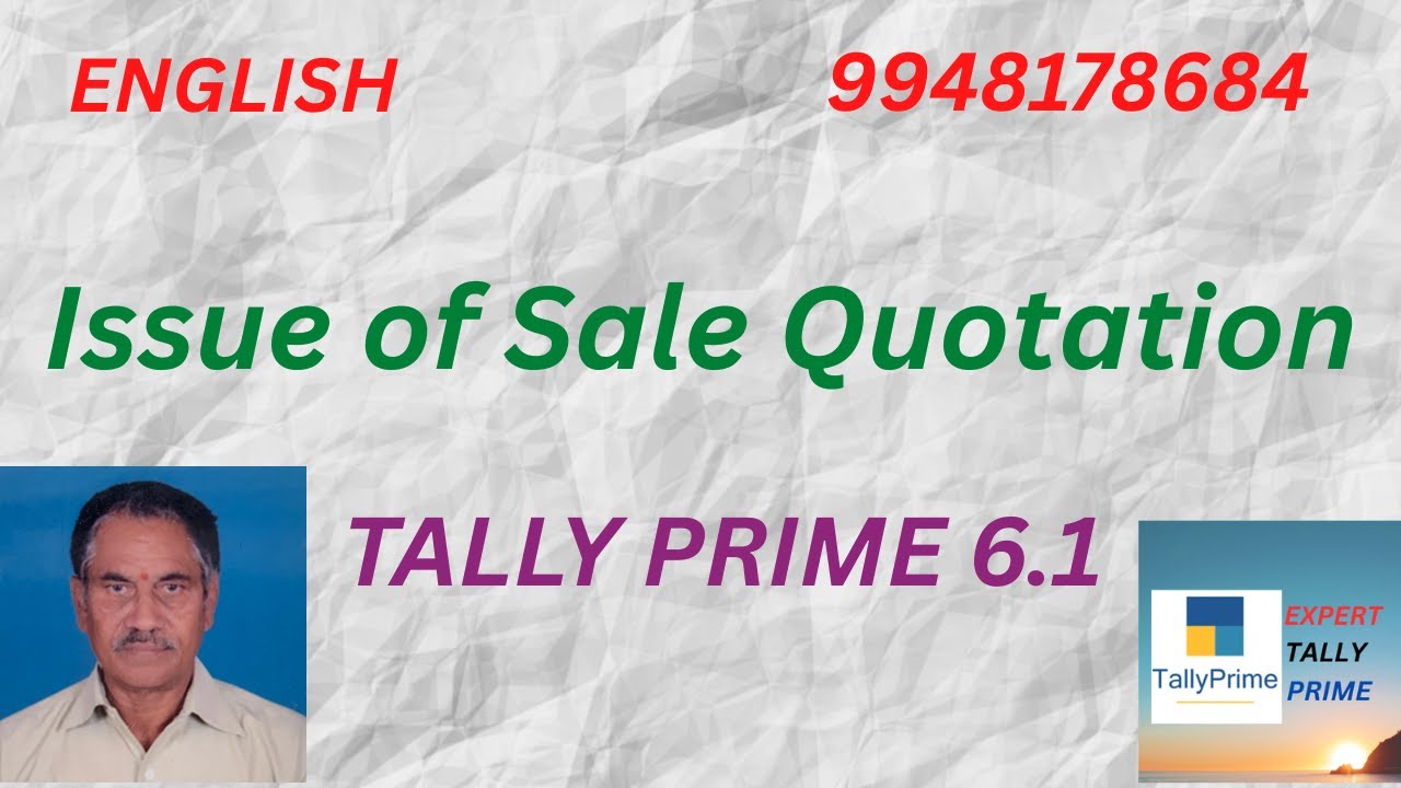 283. ISSUE OF SALES QUOTATION & TAX INVOICE IN TALLY PRIME 6.1 ...