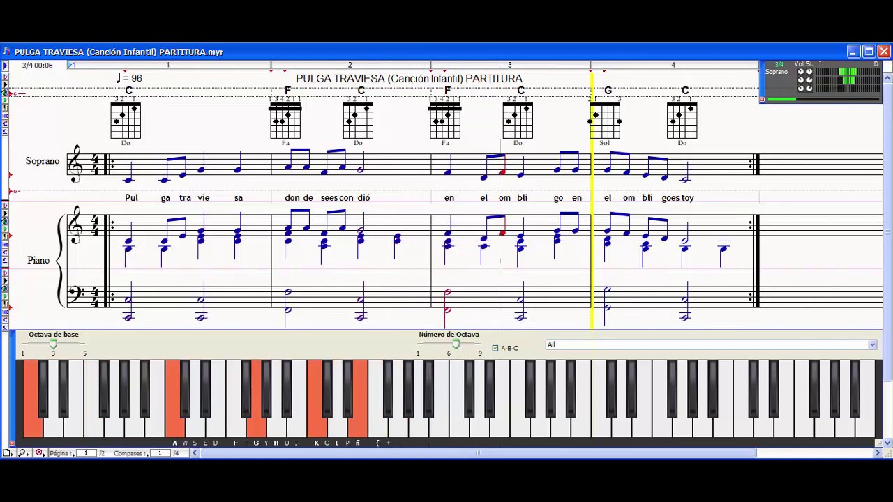 PULGA TRAVIESA (Canción Infantil) PARTITURA - YouTube
