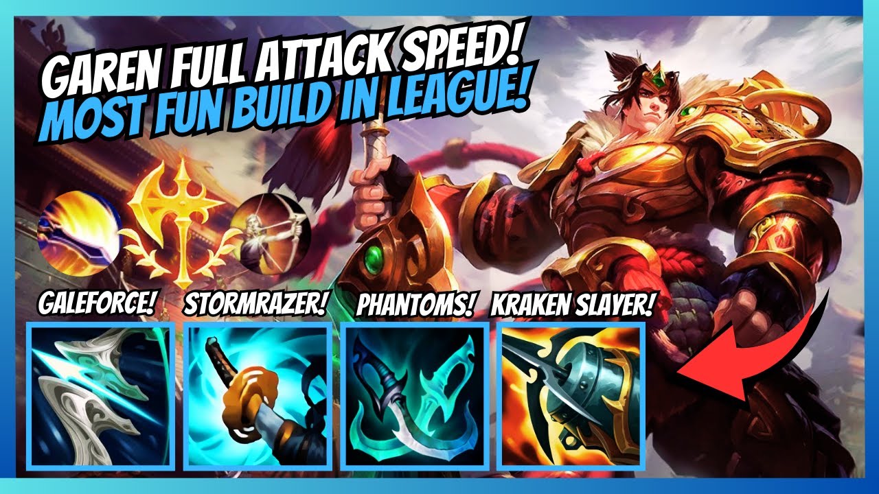 FULL ATTACK SPEED GAREN!! INSANE E DAMAGE!! IS IT THE MOST FUN LEAGUE ...
