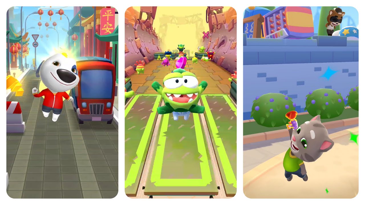 Om Nom Run Multiplayer Earth Nom vs Talking Tom Gold Run Hank vs ...