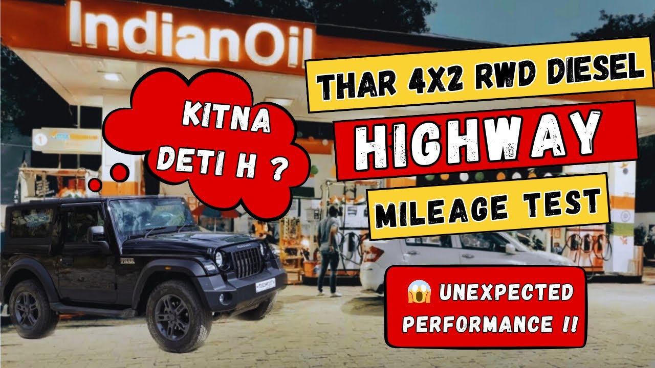 Mahindra Thar 4X2 RWD Diesel Mileage Test | Thar Highest Mileage ...