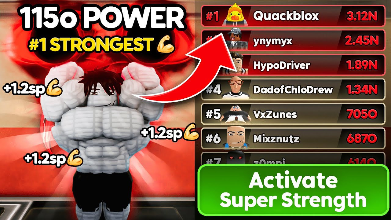 I Used SUPER STRENGTH Boost and Got NEW Record in Gym League! (Roblox ...