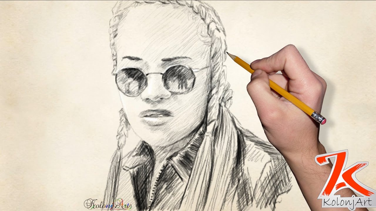 RITA ORA - Pencil Drawing Portrait - Poison - YouTube