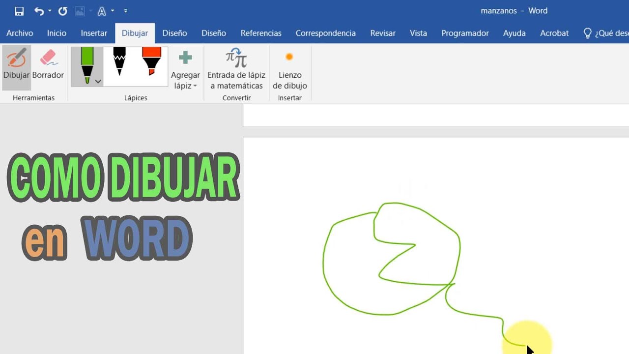 Como Dibujar en Word 2019 (Pestaña Dibujar) - YouTube