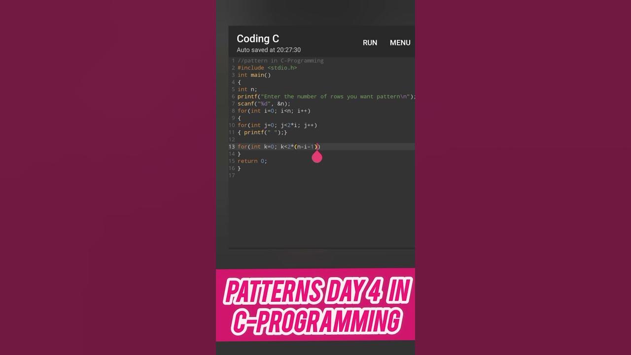 Star Pattern Day 4 In C Programming Starpattern Pattern Cprogramming Youtube