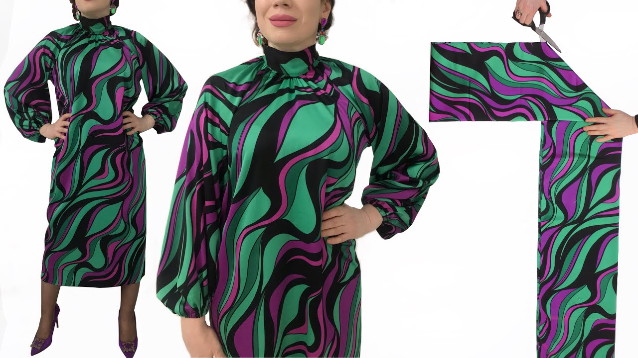 Wear in 2 Styles 💜 Fold it once and cut! It is very easy dress design ...